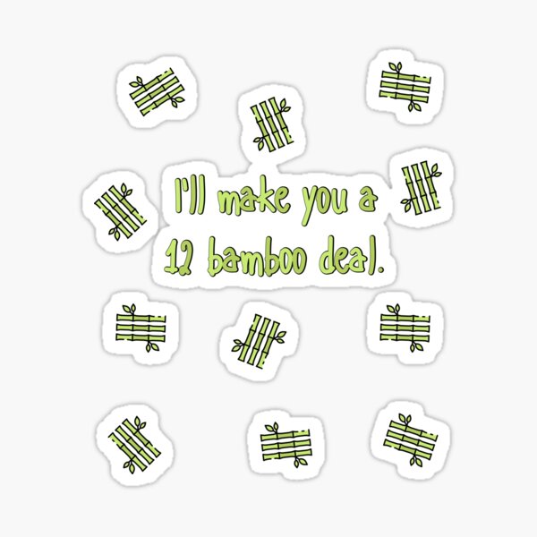 "A 12 Bamboo Deal Black" Sticker for Sale by Alaqen | Redbubble