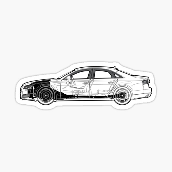 "Audi A8 (D4) Blueprint" Sticker for Sale by in-transit | Redbubble