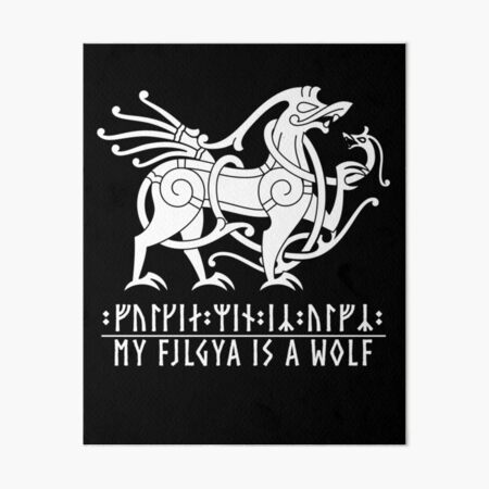 "Viking Runic Quote Wolf Fylgia" Art Board Print by Helgi-chris | Redbubble