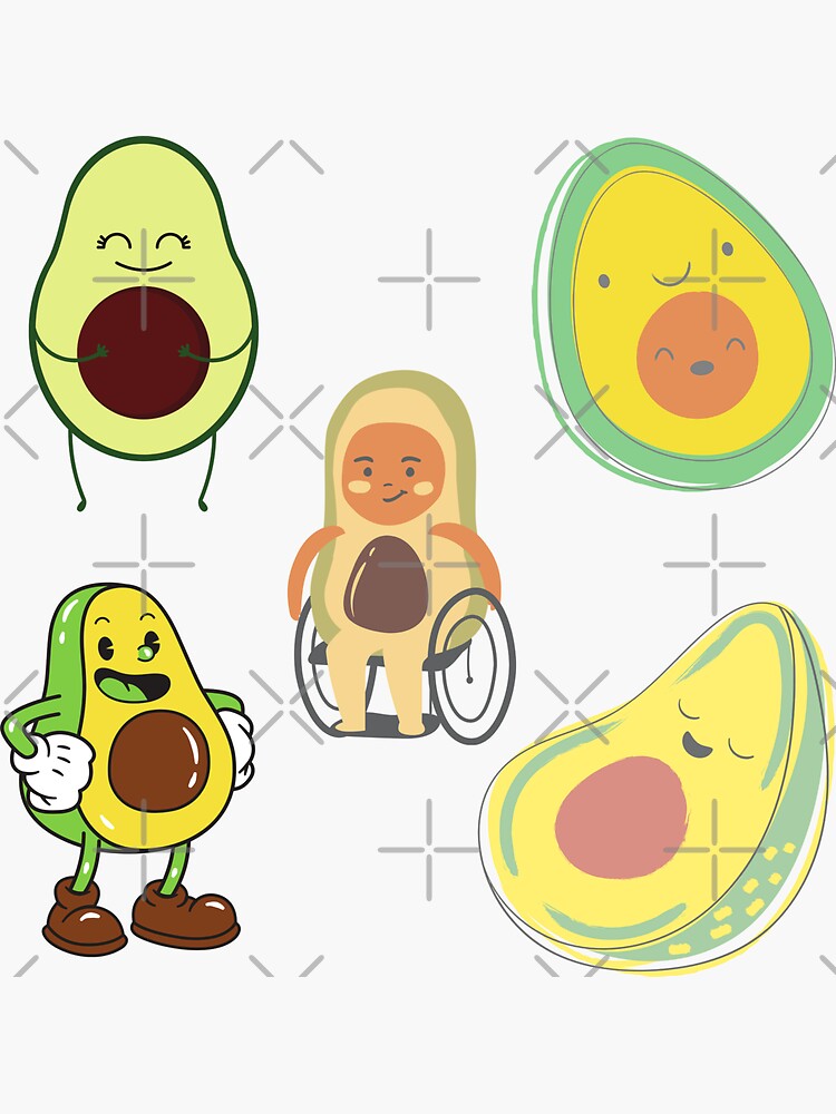 "laptop avocado set 3 " Sticker for Sale by ismailalrawi | Redbubble