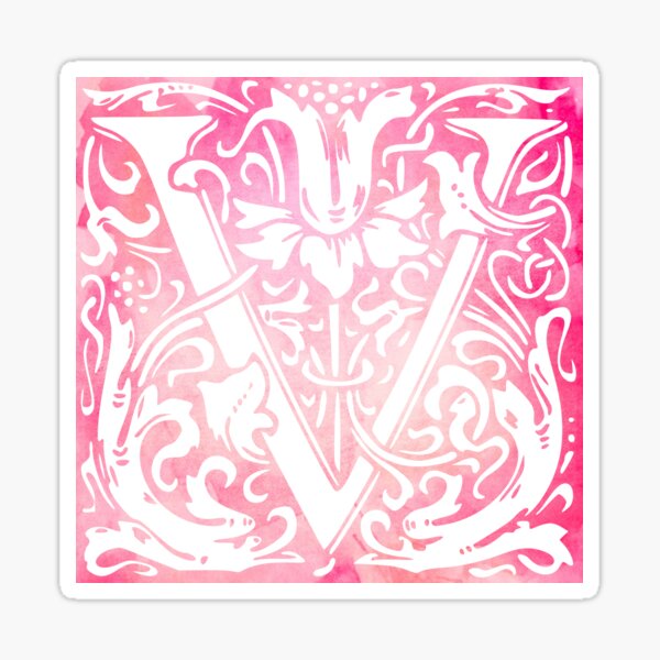 Pegatina «La Letra V Rosa Acuarela» de yacine12353 | Redbubble