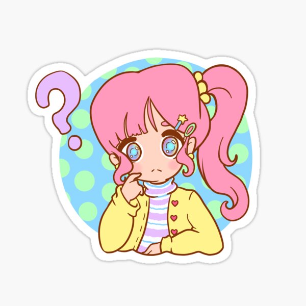 "Confused Anime Girl" Sticker for Sale by emeralddayz | Redbubble