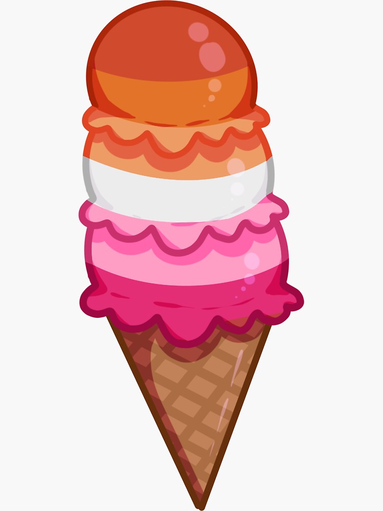 Lesbian Ice Cream Cone Sticker For Sale By Kat Farr Redbubble