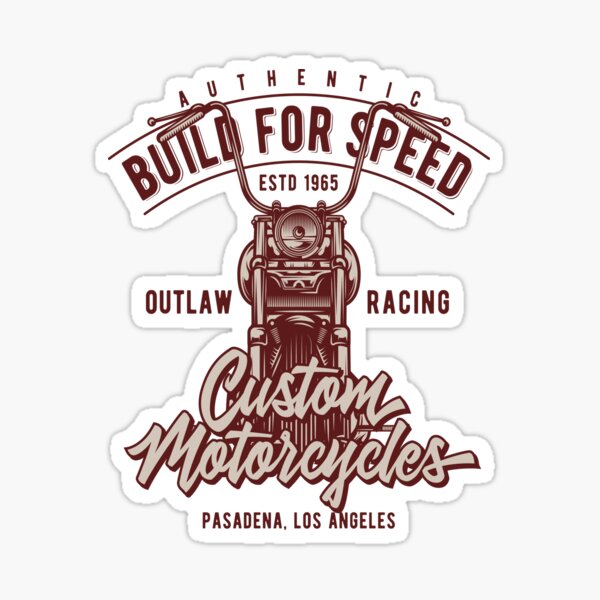 "Outlaw Racing Custom Motorcycles" Sticker for Sale by Sinfamous ...