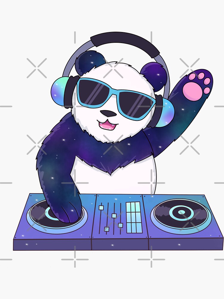 "DJ Panda" Sticker for Sale by Chibchibart | Redbubble