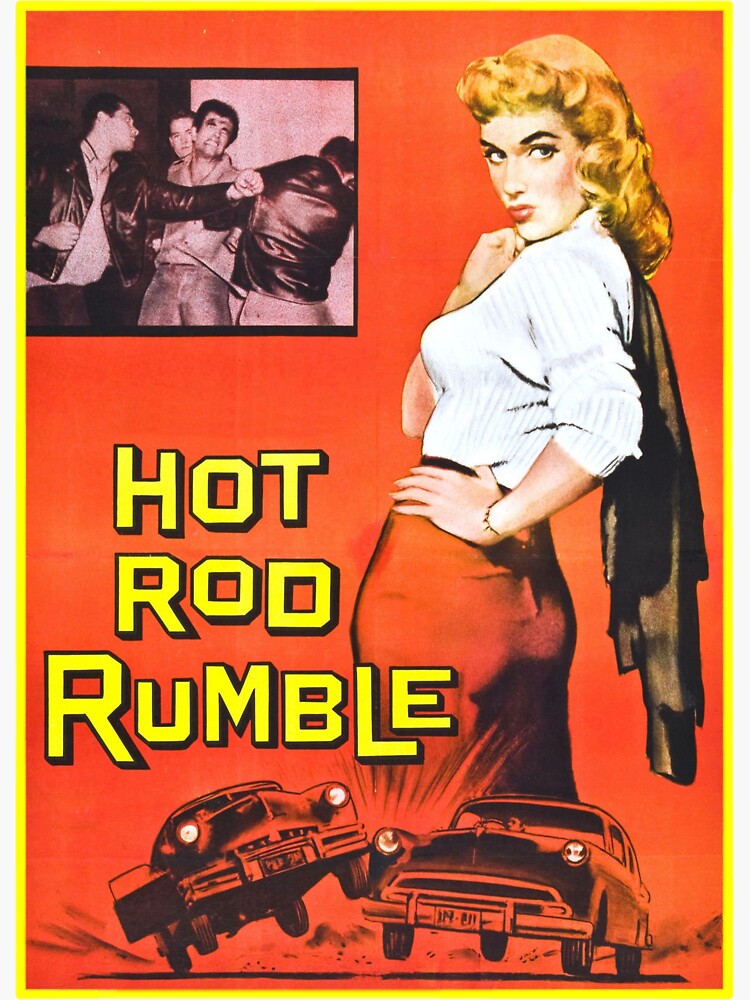 "Hot Rod Rumble" Sticker for Sale by Krampus101 | Redbubble