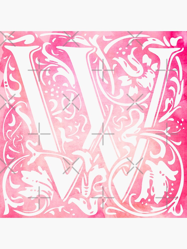"The Letter W Pink Watercolor" Sticker for Sale by yacine12353 | Redbubble
