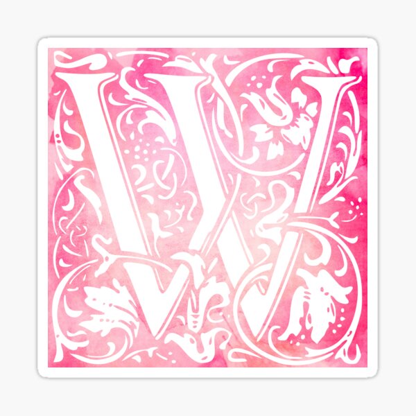 "The Letter W Pink Watercolor" Sticker for Sale by yacine12353 | Redbubble