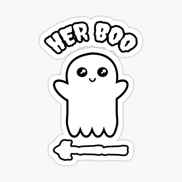 "His Boo Her Boo Matching Couples Design - Halloween Ghost" Sticker for ...