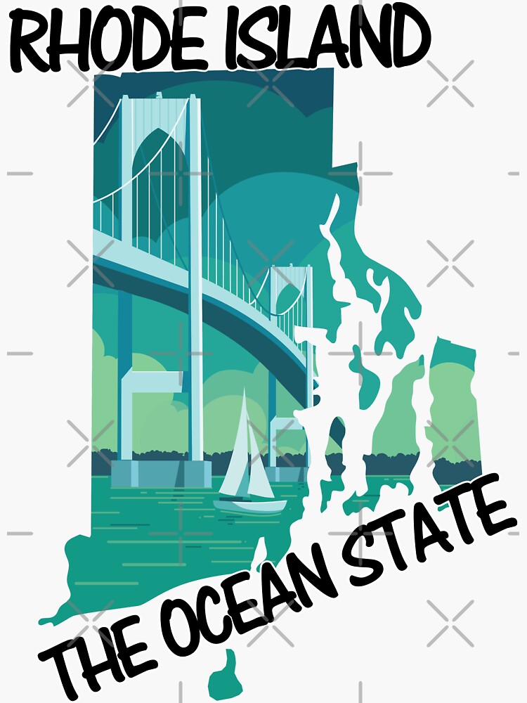"Rhode Island - The Ocean State - Bumper Sticker" Sticker for Sale by ...