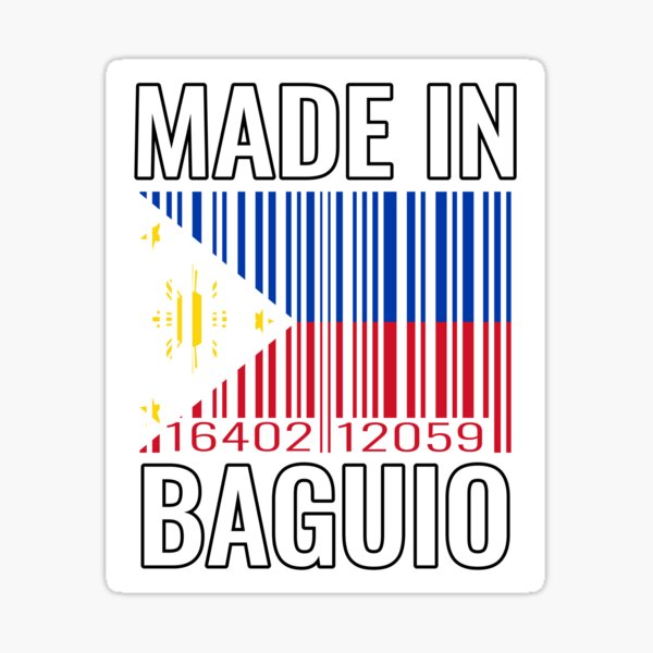 "Made In Baguio Barcode Flag of the Philippines" Sticker for Sale by ...