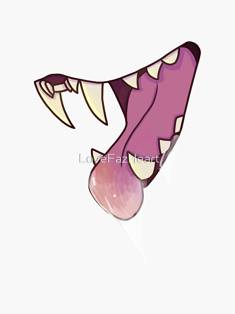 "Maw (saliva version) " Sticker by LoveFazHeart | Redbubble
