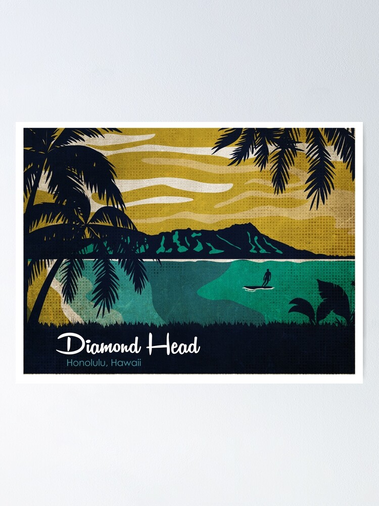 "Diamond Head Hawaii" Poster for Sale by PatinoDesign | Redbubble