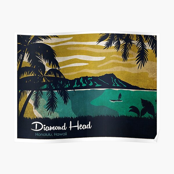 "Diamond Head Hawaii" Poster for Sale by PatinoDesign | Redbubble