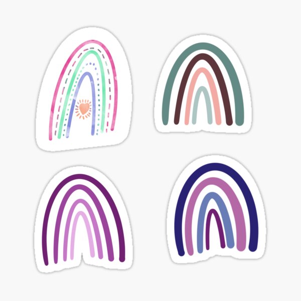 "Rainbow sticker set" Sticker for Sale by Durhamdoodles | Redbubble