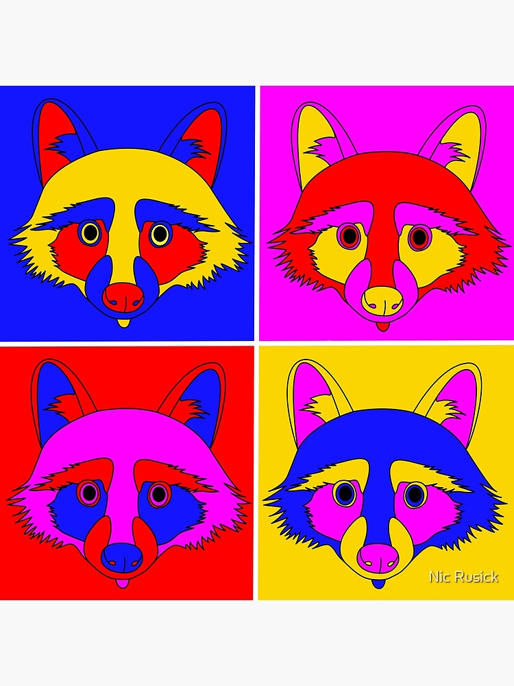 "Pop Art Raccoon Print" Poster for Sale by astonishingemma | Redbubble