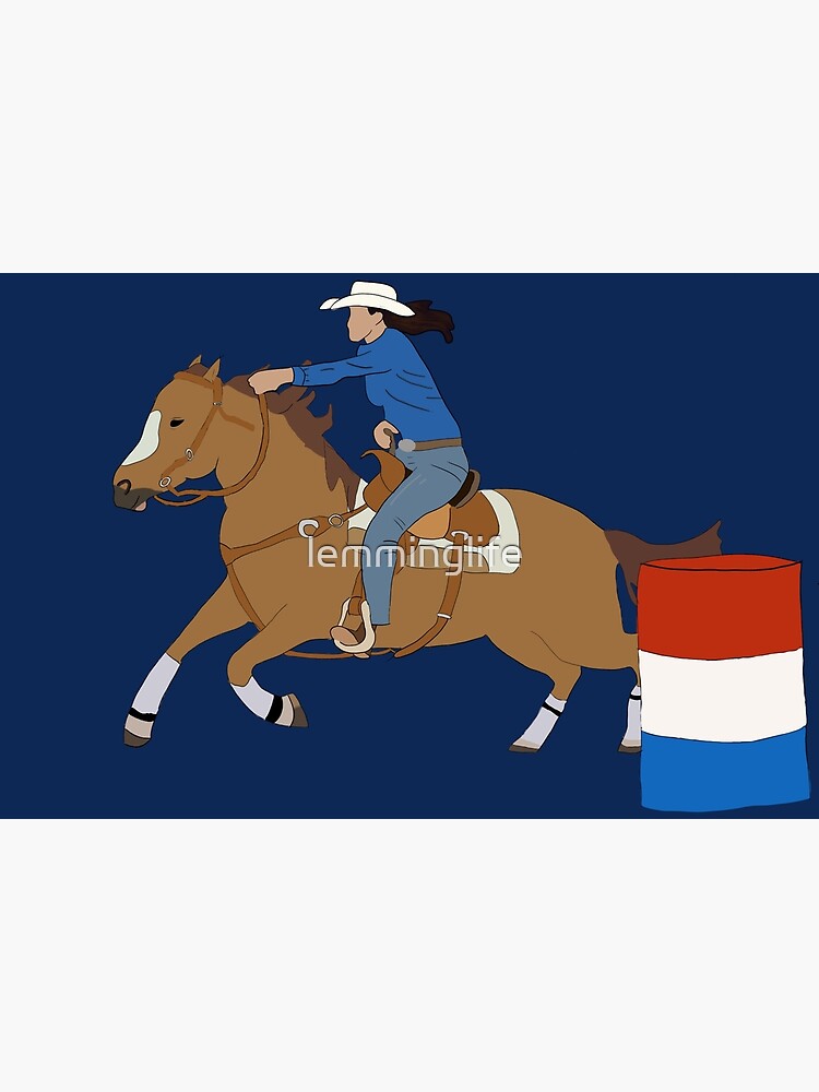 "Cartoon Barrel Racer & Her Horse-lemminglife" Art Print by lemminglife ...