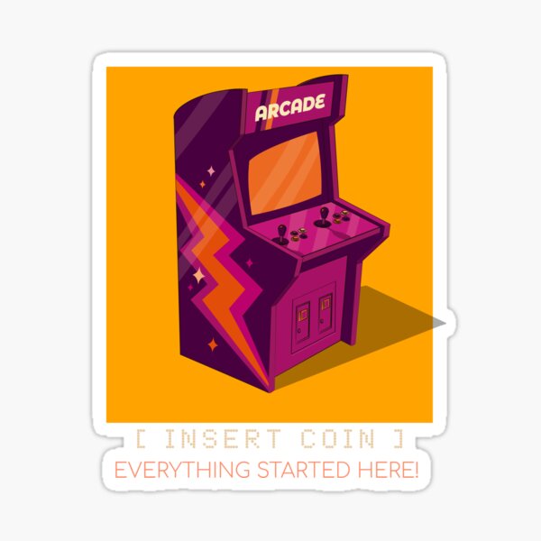 "Insert coin! " Sticker for Sale by DEKUco | Redbubble