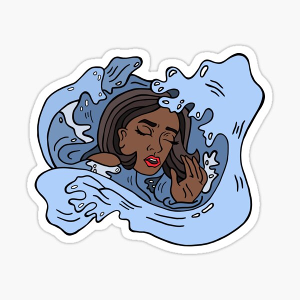 "Drowning Girl" Sticker by kaizenkreative | Redbubble