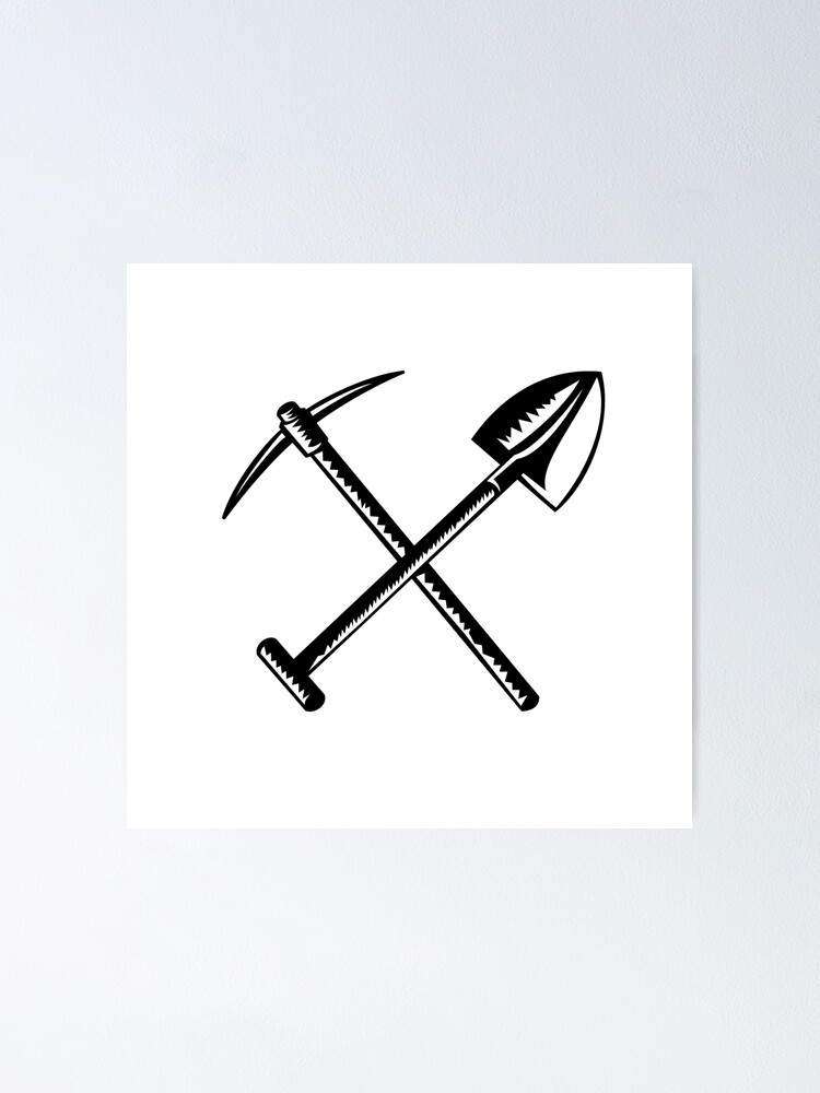 "Crossed Spade or Shovel and Mining Pick Ax Pickaxe Pick-Axe or Pick ...