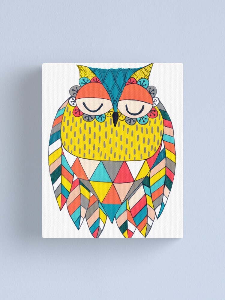 "Aztec Owl Illustration" Canvas Print for Sale by PipPipHooray | Redbubble