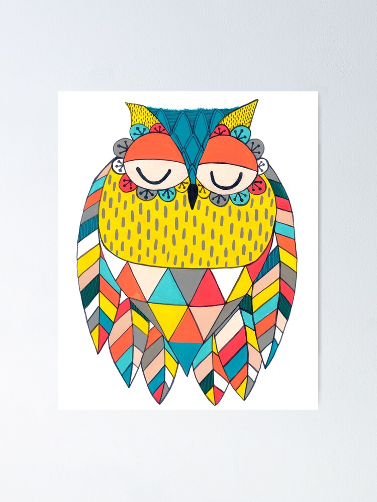 Póster «Ilustración de búho azteca» de PipPipHooray | Redbubble