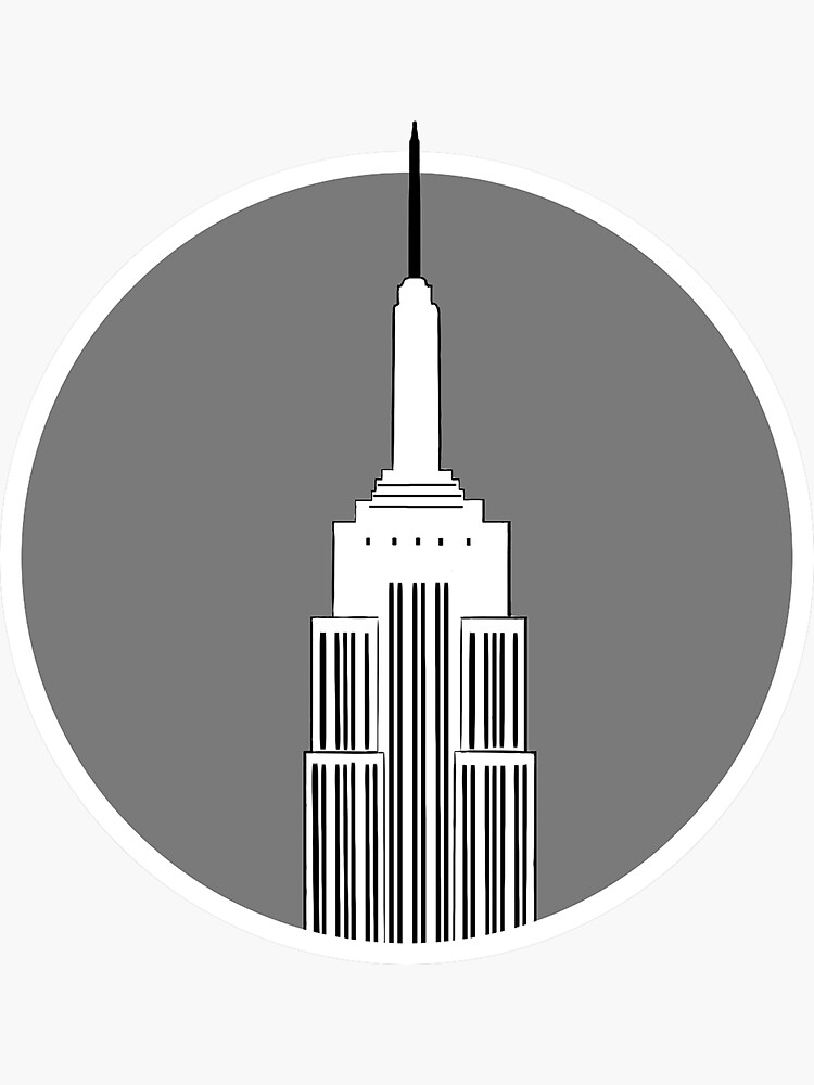 "Empire State Logo" Sticker by funnydesignz | Redbubble