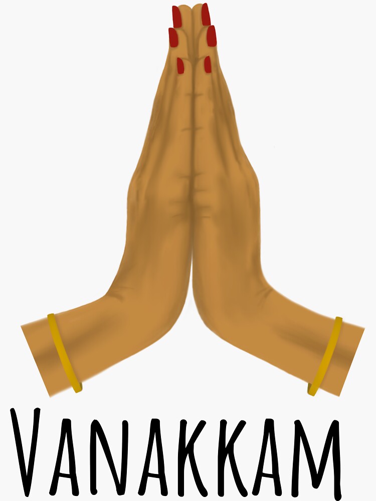 "Vanakkam hands" Sticker by Amritanagle | Redbubble