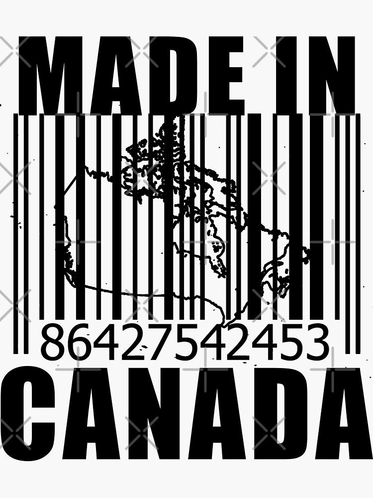 "Made in Canada proudly canadian barcode" Sticker for Sale by GoodyLeo ...