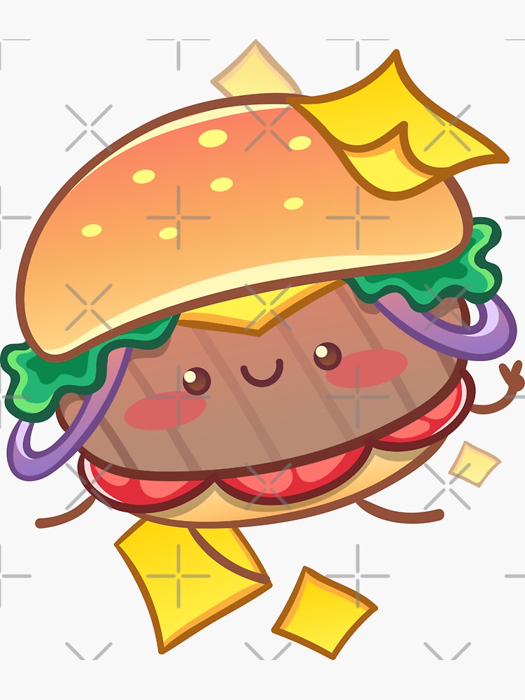 "Cute Hamburger " Sticker for Sale by binhlum | Redbubble