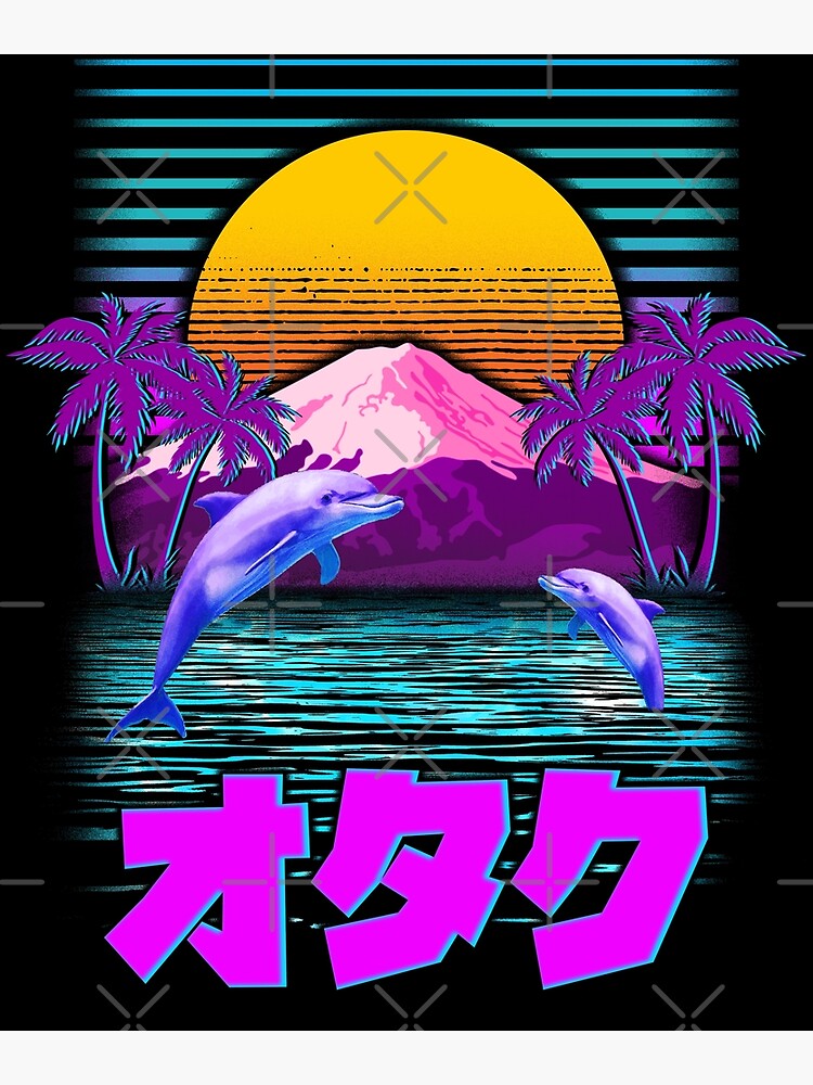 "Vaporwave Otaku Japanese Landscape Retro 80s and 90s" Canvas Print by ...