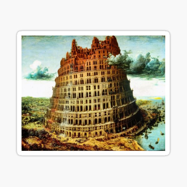 "The Tower of Babel by Bruegel" Sticker by Mara-Ayvazyan | Redbubble