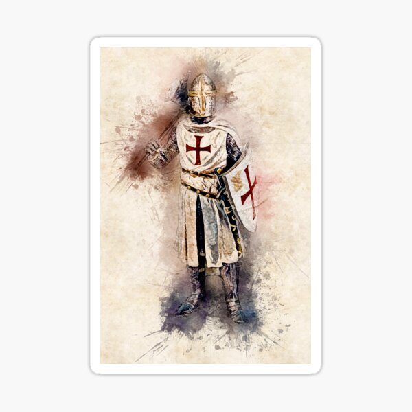 "Knights Templar Warrior The crusader Watercolor Historic Fine Art ...