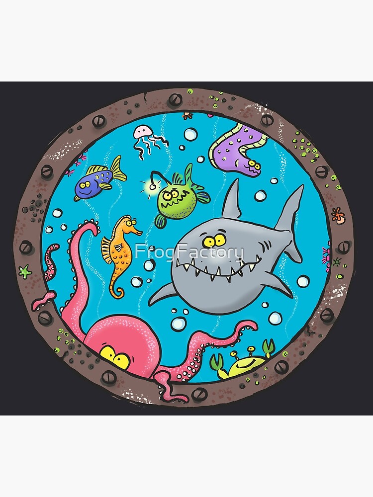 "Cute funny sea creatures cartoon" Poster for Sale by FrogFactory ...