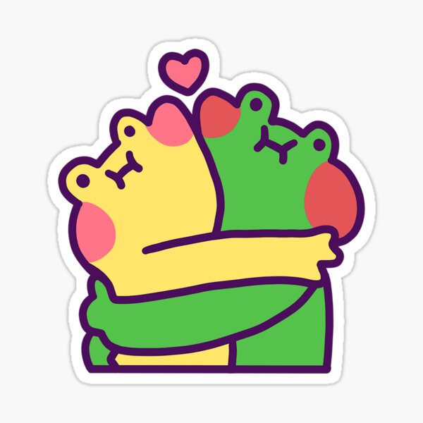 "frogs hugging