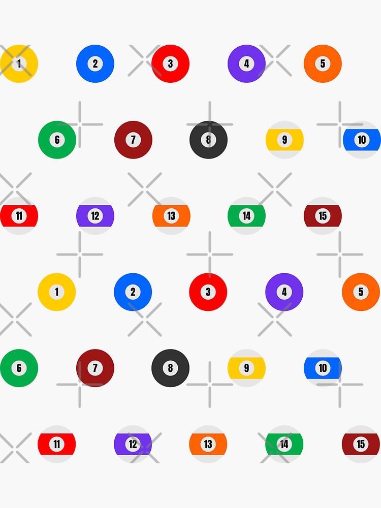 "Billiards Pool Balls Numbers" Sticker for Sale by getzjason | Redbubble