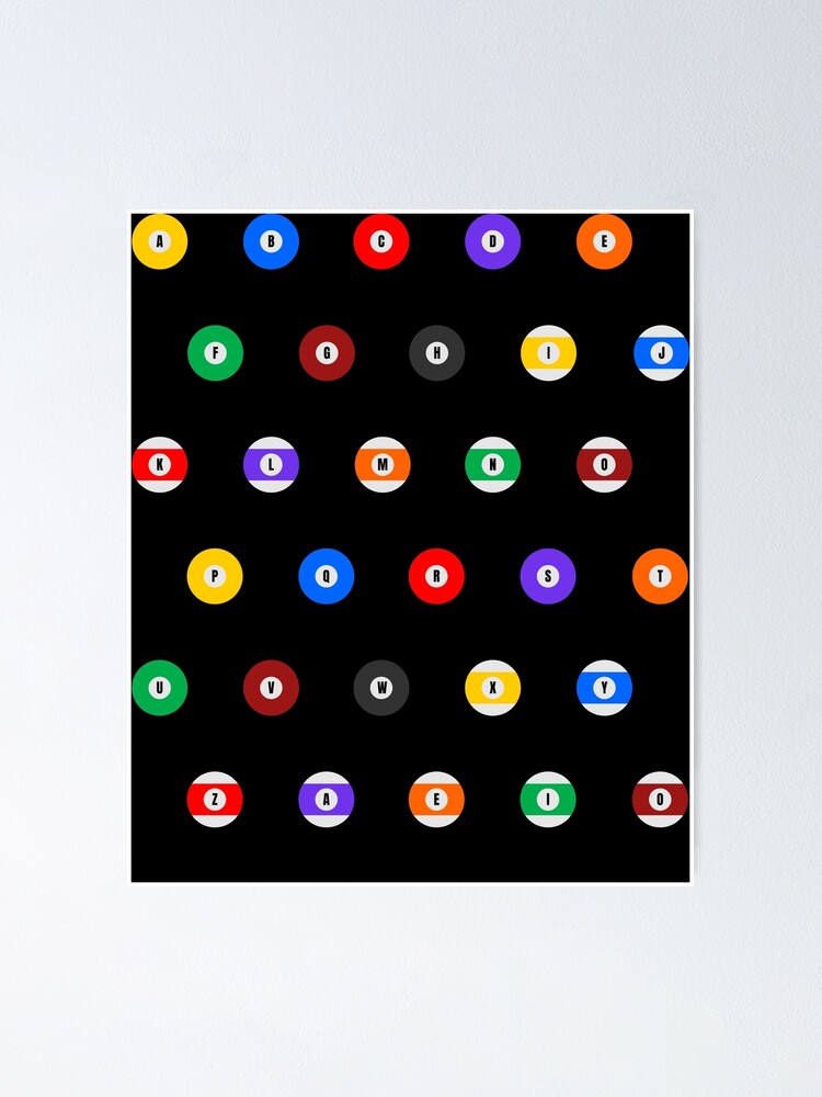 "Billiards Pool Balls Letters" Poster by getzjason | Redbubble