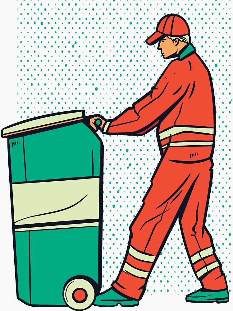 "Garbage Man - True Hero" Sticker for Sale by Othix | Redbubble