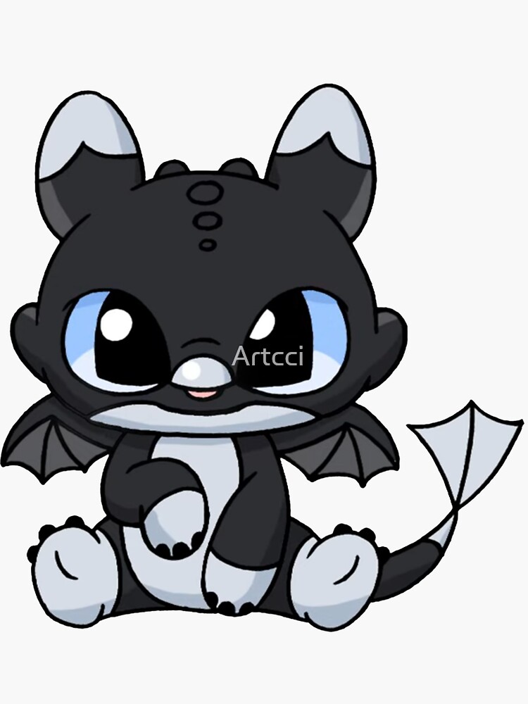 "Night Light Fury Toothless" Sticker for Sale by Artcci | Redbubble