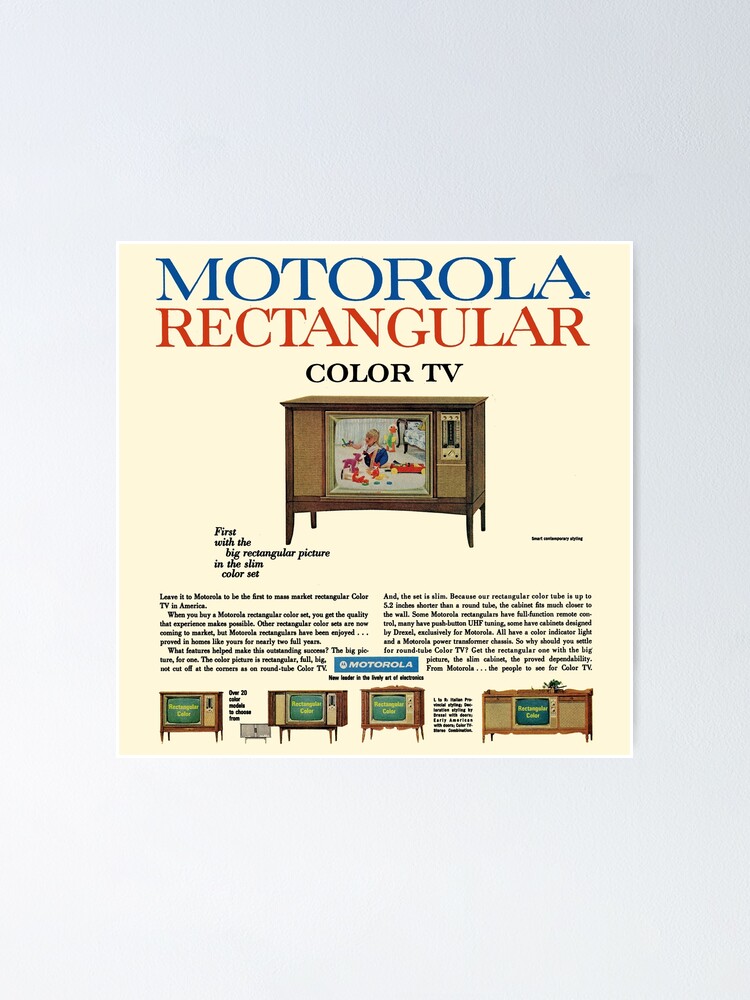 "MOTOROLA RECTANGULAR - COLOR TV ADVERT" Poster for Sale by ...