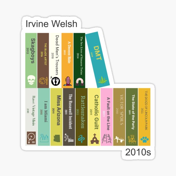 "Irvine Welsh book print, 2010s" Sticker by UndertoneShop | Redbubble