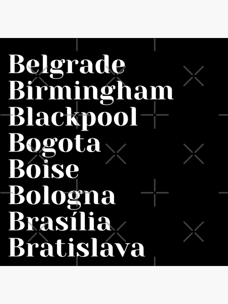 Póster «Explore ciudades comenzando con la letra B» de TshirtMaskTotes ...