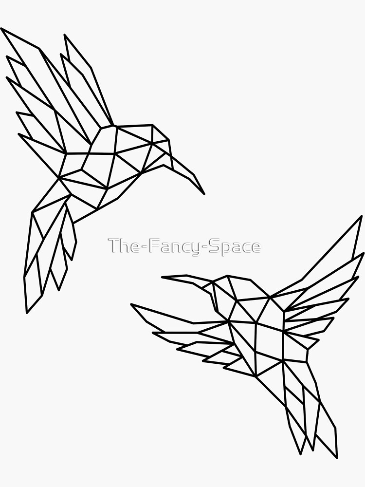 "Geometric Hummingbirds" Sticker by The-Fancy-Space | Redbubble