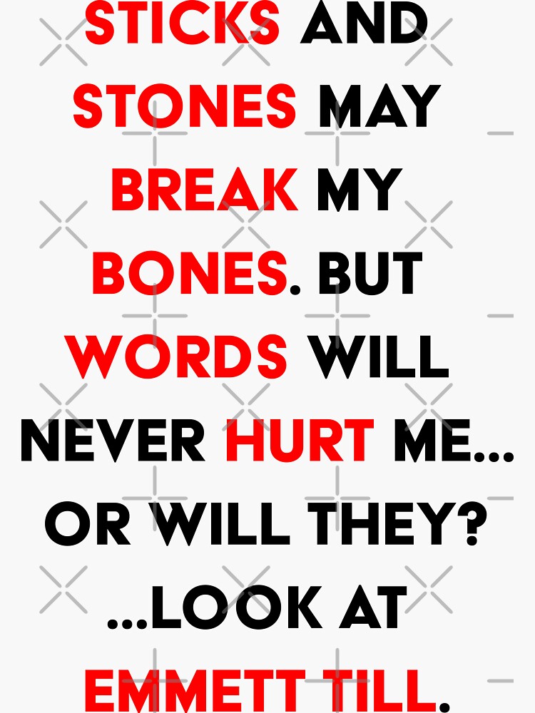 "Emmett Till Words Only (Black Letters)" Sticker for Sale by TaijaMonae ...