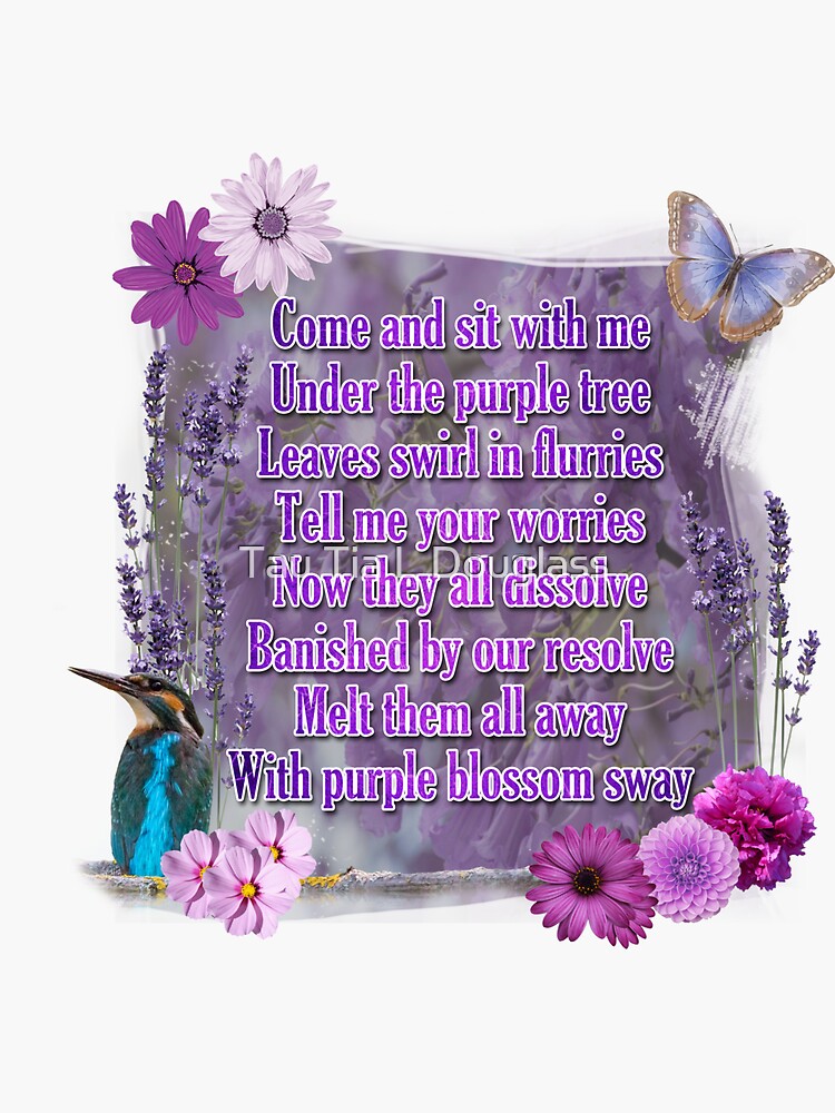 "A Purple Poem" Sticker by PurplePeacock | Redbubble