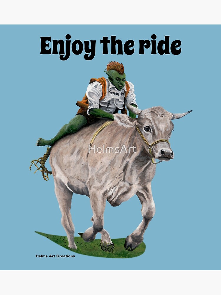 Póster «Goblin Cowboy Cow Race Obra realista» de HelmsArt | Redbubble