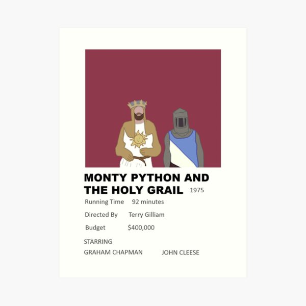 Lámina artística «Póster Monty Python y el santo grial minimalista» de ...