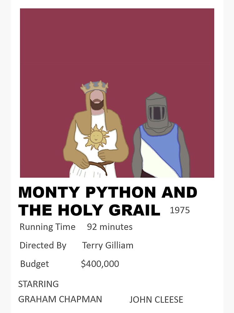"Monty Python and The Holy Grail Minimalist Poster" Sticker for Sale by ...