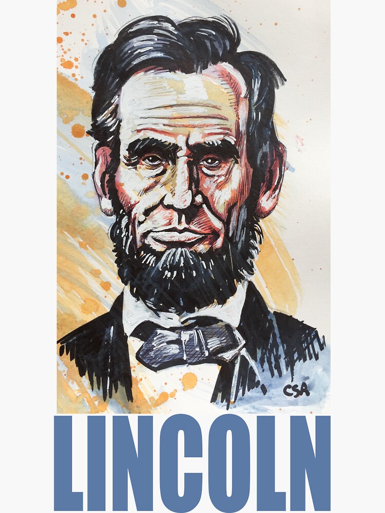 "ABRAHAM LINCOLN" Sticker for Sale by MasterpieceArt | Redbubble