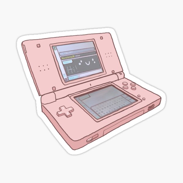 "Pink DS Illustration" Sticker for Sale by FonkyPenguin | Redbubble